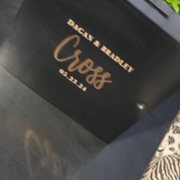 Personalized Wedding Card Drop Box | Engraved Slidetop Wood Box With ...