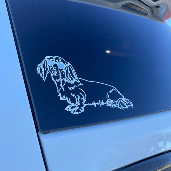 Long Haired Dachshund Decal FULL BODY, Dog, Vinyl Decal, Car Decal ...