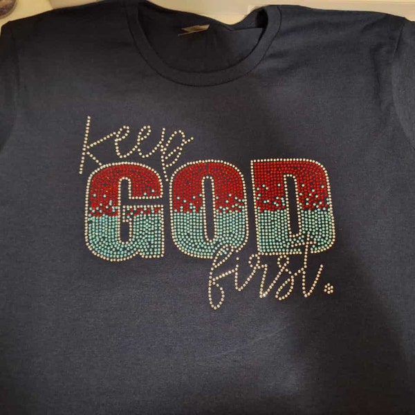 Keep God First | Digital Rhinestone Template | Ss10 Hotfix Rhinestones ...
