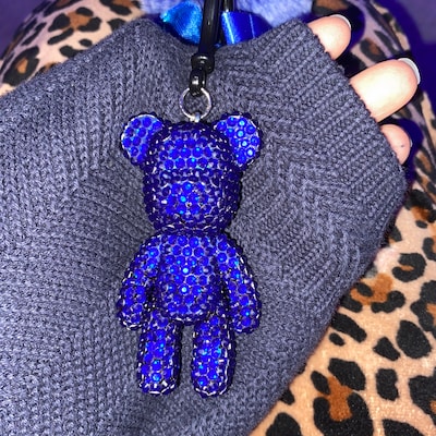 Rhinestone Crystal Bear Charm Keychain - Etsy