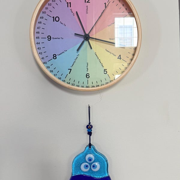 Simple Wall Clock - Telling Time Clock (black Hours and Minutes Numbers ...