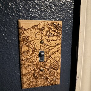 Wooden Tiger Double Light Switch Cover Wood 2 Toggle Animal Light ...