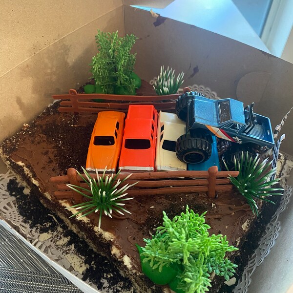 Monster Truck Cake Kit / Big Truck Crushing Cars Birthday / DIY Easy ...
