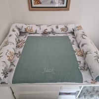 Beige Changing Mat in Fabric, Changing Pad With Accessory Baskets, Baby ...