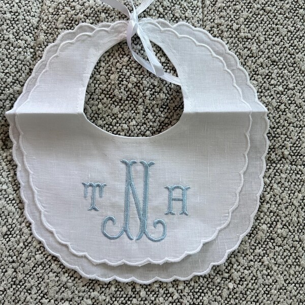 Embroidered Monogram Banner-wall Banner for First Birthday-monogram Bib ...