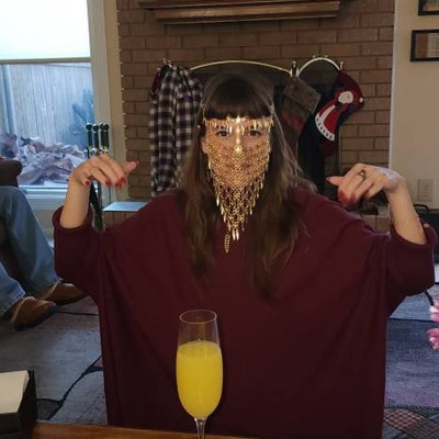 Gold Face Chain for Ladies, Face Veil Mask, Handmade Face Accessory ...