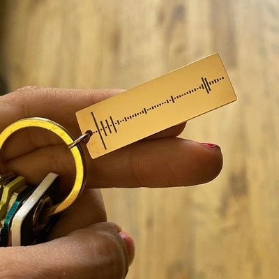 Soundwave Keychain With QR Code, Soundwave Art QR Code, Voice Recording ...