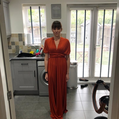 Rust Orange Multiway Infinity Bridesmaid Dress for Weddings - Etsy UK