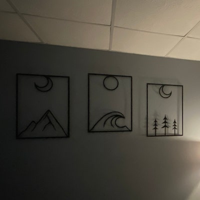 Sunset Metal Wall Art, Set of 3 Wall Decor, Oversized Wall Art, Metal ...