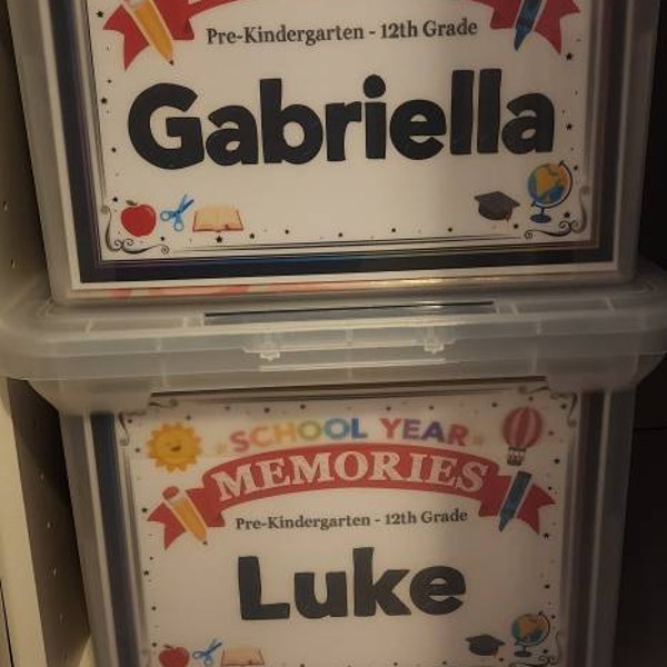 Personalized School Memory Box Printable Kit, DIY School Keepsake Kit ...