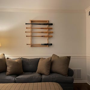 10 Mini Souvenir Baseball Bat Vertical Bat Rack White Finish With Hand ...