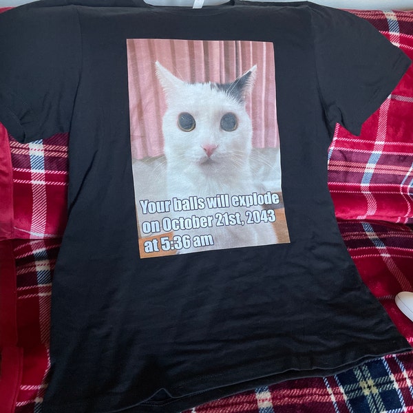 Your Balls Will Explode Funny Cat Meme Shirt, Ironic Shirt, Weirdcore ...