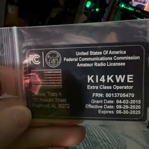 Amateur Radio License Plaque Gold & Black on Mahogany FCC Ham License ...