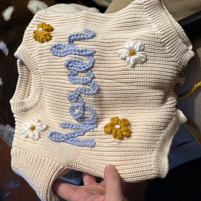 Custom Big Sis Lil Sis Sweaters Matching Sibling Sweaters for Toddlers Hand Embroidered Sweaters ...