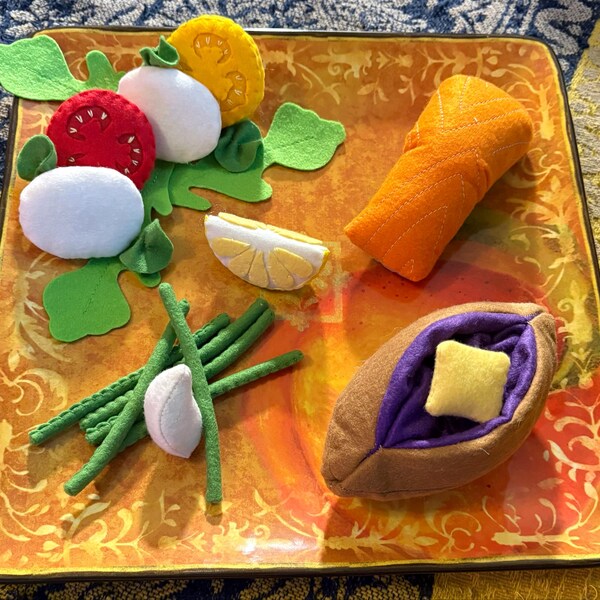 Pasta Set Play Food (felt Food, Pretend Play Kids Kitchen, Plush Toy ...