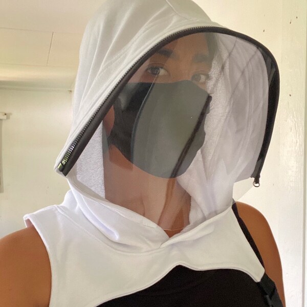 Cotton Hooded Face Shield, Reusable Full Coverage Mask - Etsy