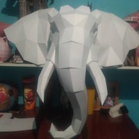 Elephant Paper Model Template |elephant Paper Sculpture |elephant ...