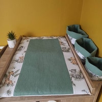 Pink Changing Mat in Fabric, Changing Pad With Accessory Baskets, Baby ...