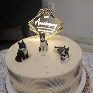 Custom Wedding Cake Topper With Cat Personalized Cake Topper - Etsy