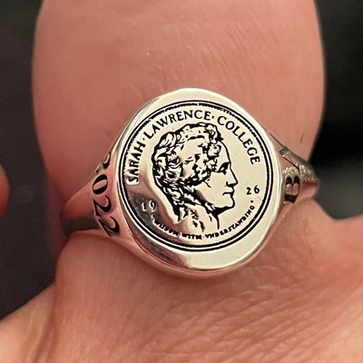 Sterling Silver Class Ring, University Ring, Gradiation Gift, School ...