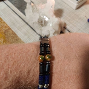 Men's Magnetic Magnetite Lodestone Double Bracelet Black - Etsy Canada