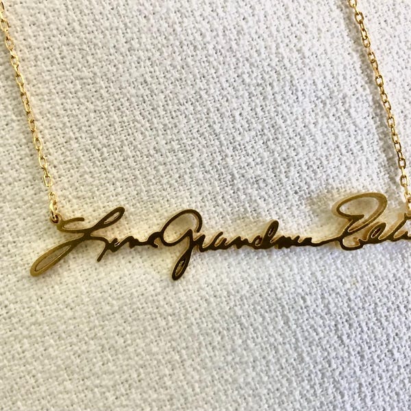 Handwriting Necklace • Personalized Signature Jewelry in Sterling ...