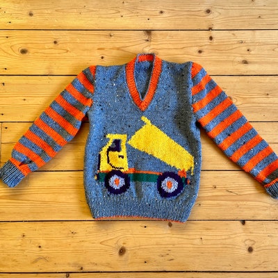 Tractor & Trailer Sweater Knitting Pattern PDF Download - Etsy