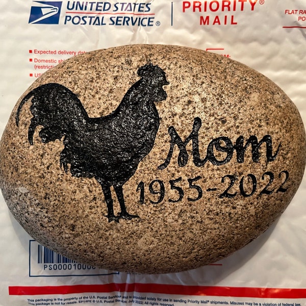 Chicken Pet Memorial Stone, 5”/6" Only, Hen, Rooster, Silkie, Outdoor ...