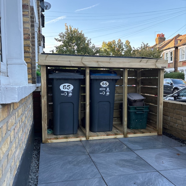Triple Wheelie Bin Store With Green Roof Planter - Etsy UK