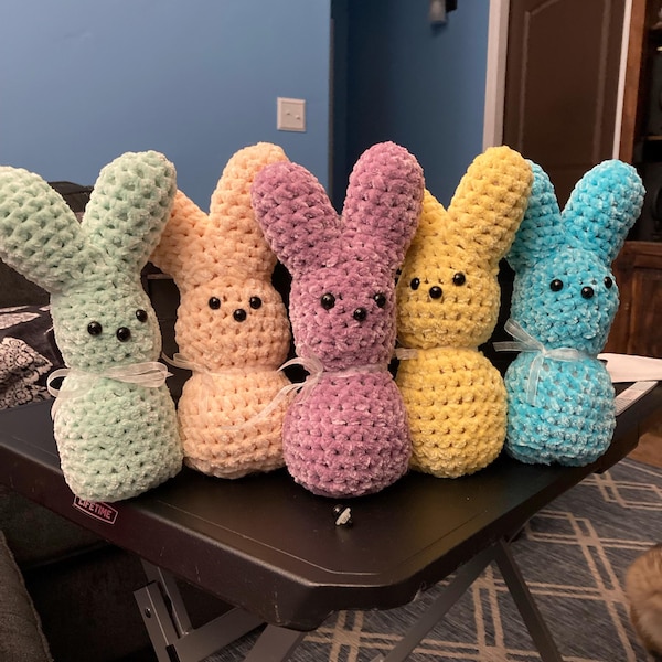 Crochet Marshmallow Peep Bunny Pattern: No Sew Easter Amigurumi (PDF ...