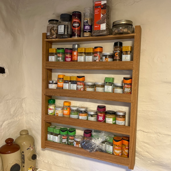 Solid Oak Spice Rack - Etsy