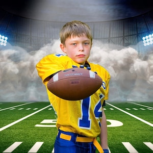 Football Field Background With Smoke and Lights, Football Backdrop ...