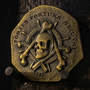 Treasure Cob Style Pirate Challenge Coin With Freemason Masonic ...