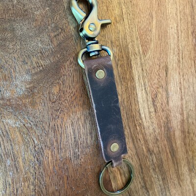 Personalized Leather Keychain, Customized Keyfob, Leather Keychain With ...