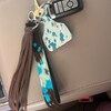 COWHIDE TASSEL KEYCHAIN Wristlet Western Hair on Cowhide Fringe ...
