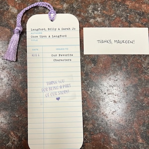 Personalized, Library Check-out Card Wedding Bookmark Favors - Etsy