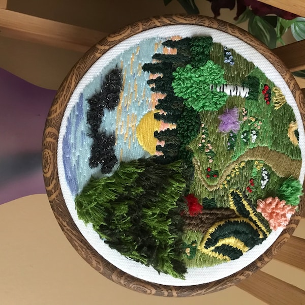 Forest Landscape, 3d Embroidery Pattern. Hand Embroidery Pattern PDF ...