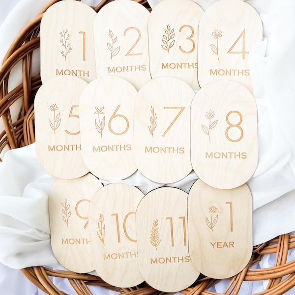 Layered Wooden Milestone Disc Svg, Baby Milestone SVG, Milestone Discs ...