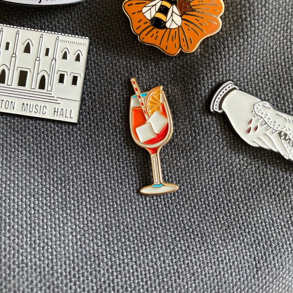 Aperol Spritz Cocktail - Enamel Pin - Cocktail Gift - Etsy