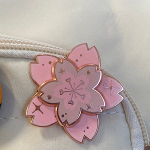 Sakura Spinning Hard Enamel Pin Cherry Blossom Kawaii Pins Stress Relief Unique Gift Idea Rose ...