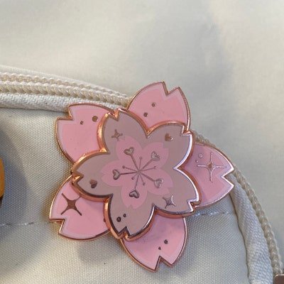 Sakura Spinning Hard Enamel Pin Cherry Blossom Kawaii Pins Stress ...
