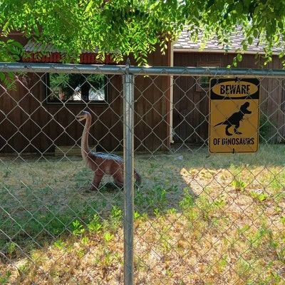 Dinosaurs Beware Sign, T-rex Sign Decor, Warning Dino Sign, Dino Sign ...