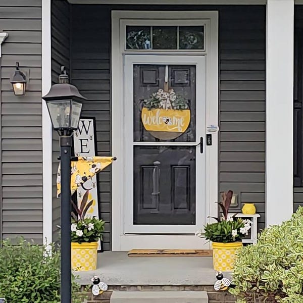 Front Door Decor | Funny Door Sign | Welcome Just Kidding Please Go ...