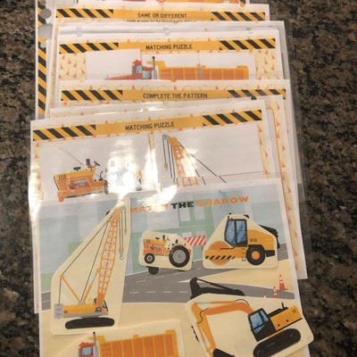 Construction Vehicles Sorting & Matching Printable Busy Book. Truck ...