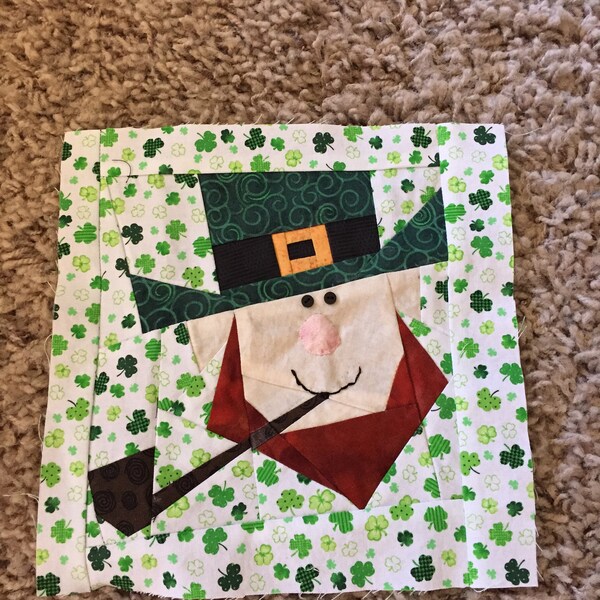 LUCKY LEPRECHAUN Paper Pieced Block Pattern in PDF - Etsy