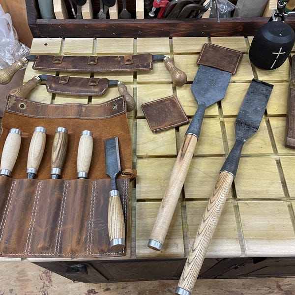 Curved Adze With Leather Case. Wood Carving Tool. Camping Axe ...