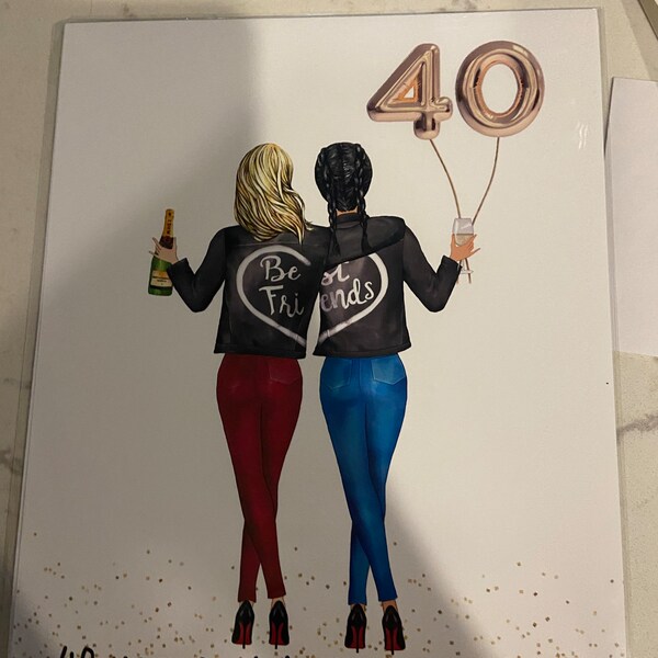 40th Birthday Best Friend, 40 Years of Being Fabulous, 40 Birthday Gift ...
