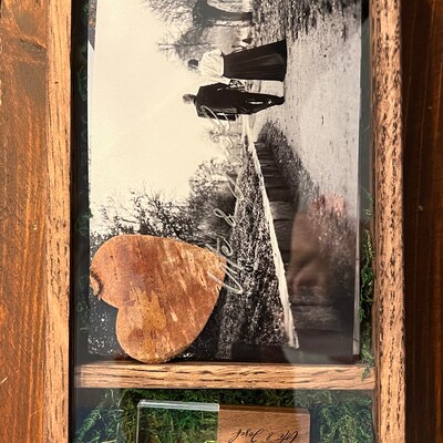 Wood Photo Box for Photo 4x6 & USB Box Holder 4x6 Proof Box USB Stick 3 ...