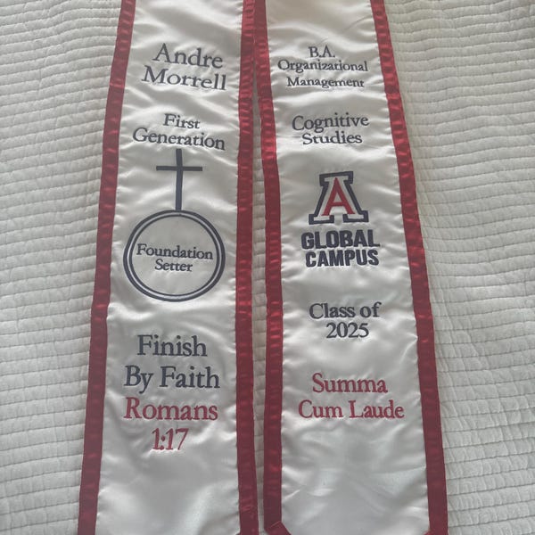Custom Graduation Stole | Embroidery Graduation Stole | Personalized ...
