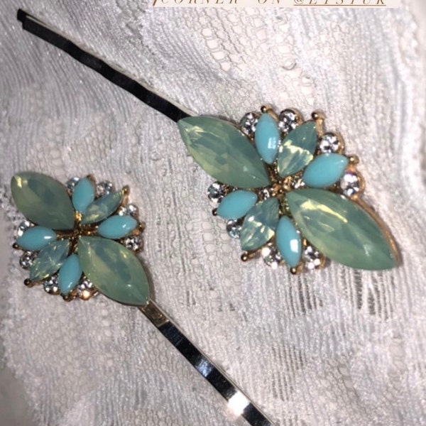 Small Peacock Hair Clip Gold Blue Peacock Hair Pin Gold Purple Peacock ...